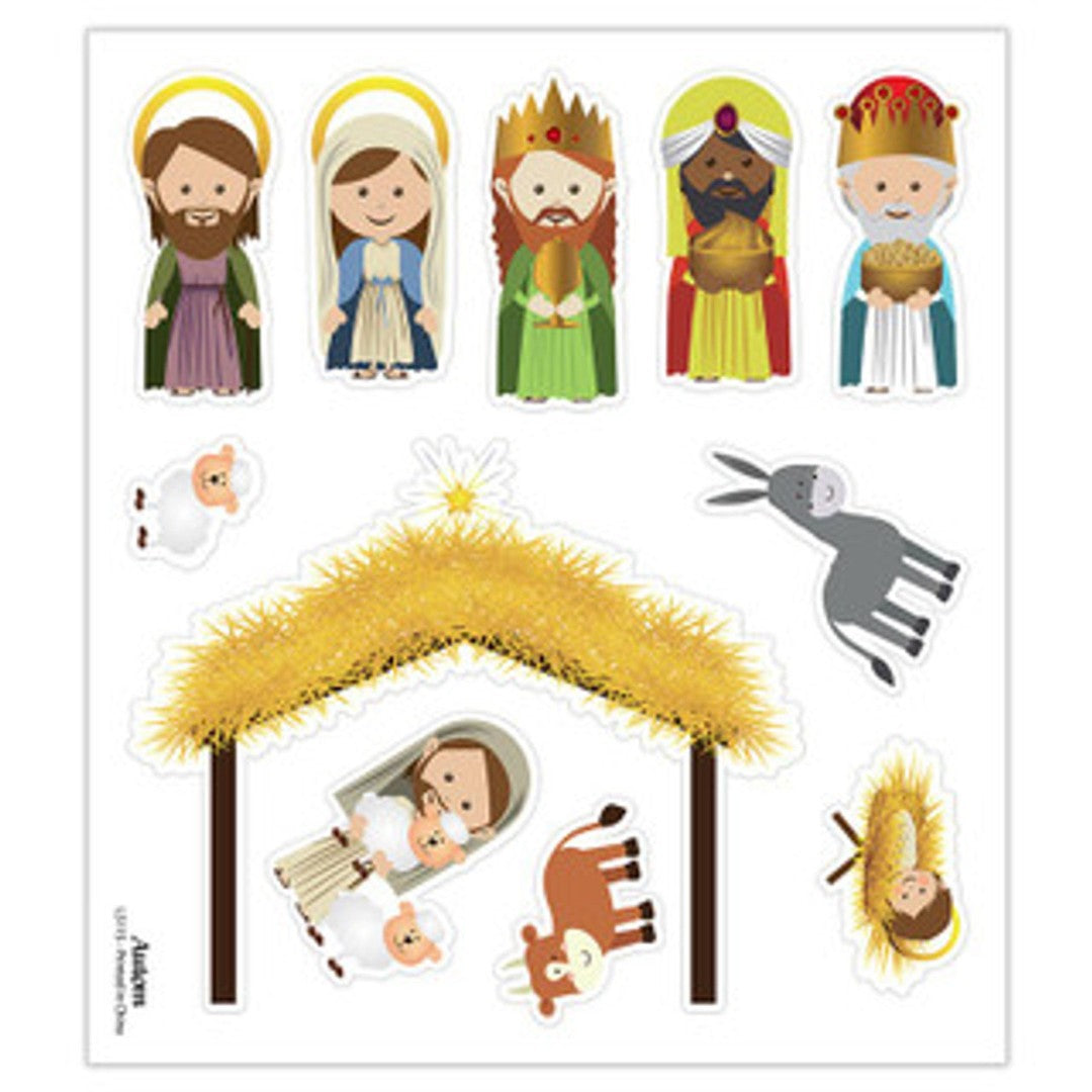 11 Piece Jumbo Nativity Sticker Set – Re-vived