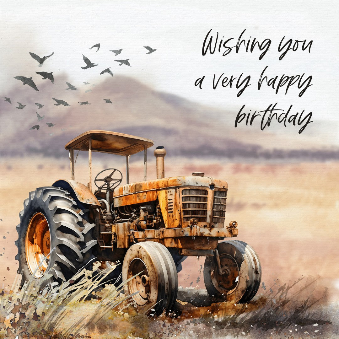 Wishing You A Very Happy Birthday Tractor - Greeting Card – Re-vived
