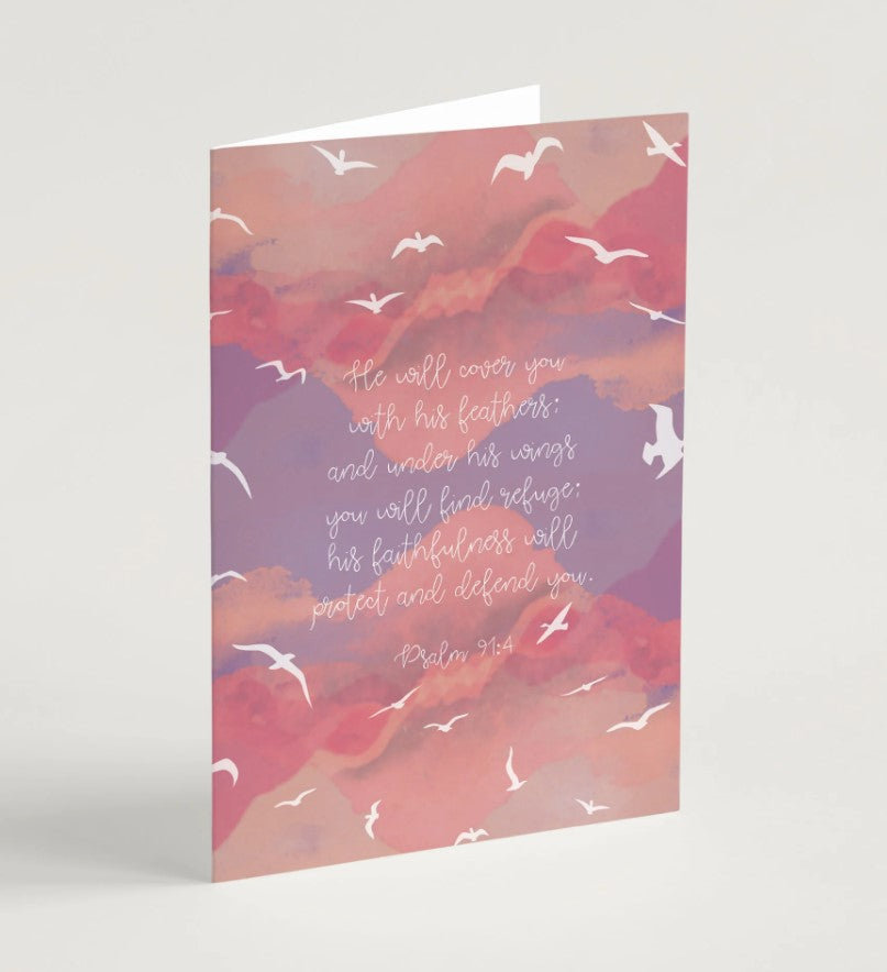Under His Wings Encouragement Card & Envelope – Re-vived