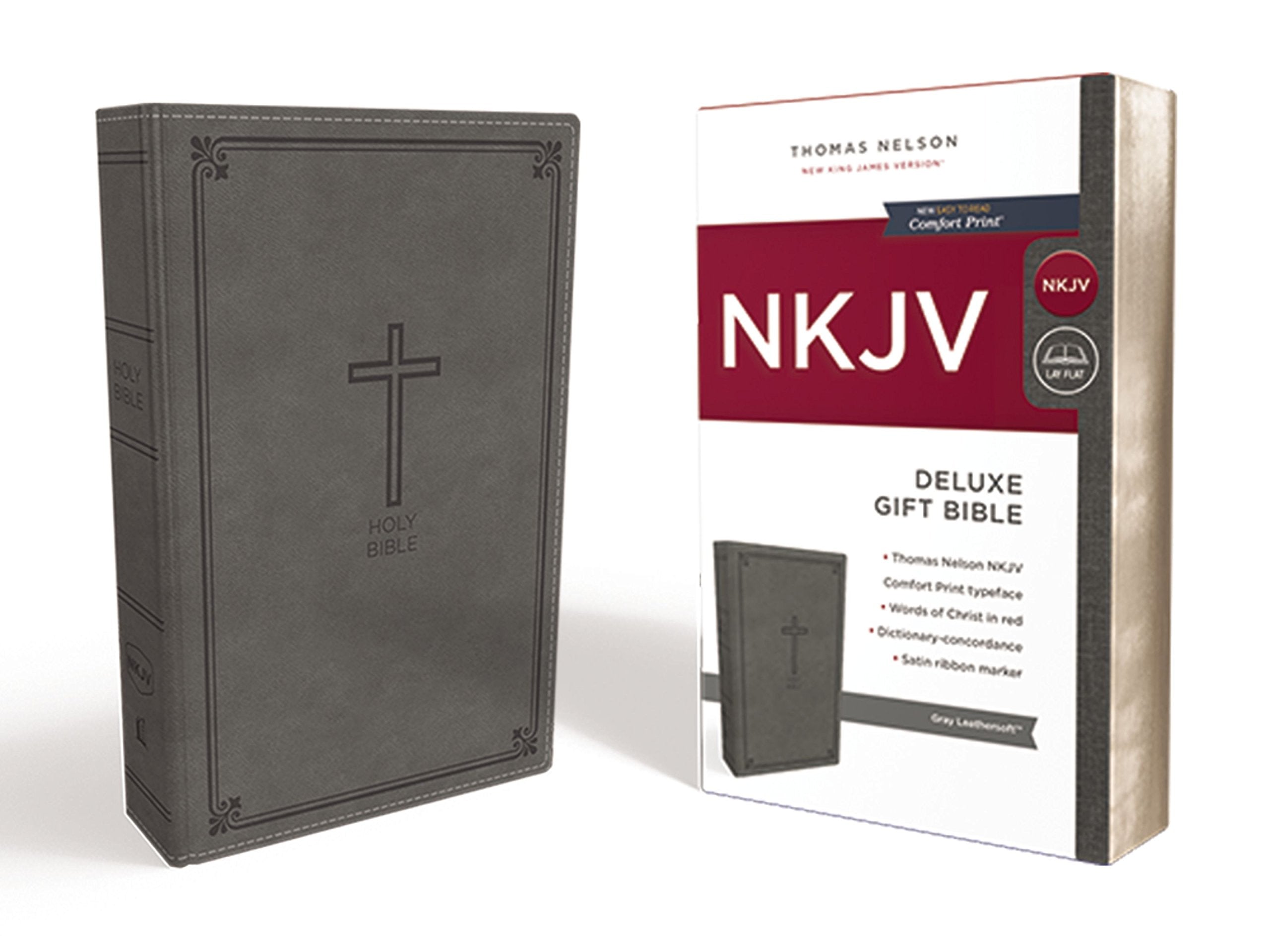 NKJV Deluxe Gift Bible, Gray, Red Letter Ed. – Re-vived