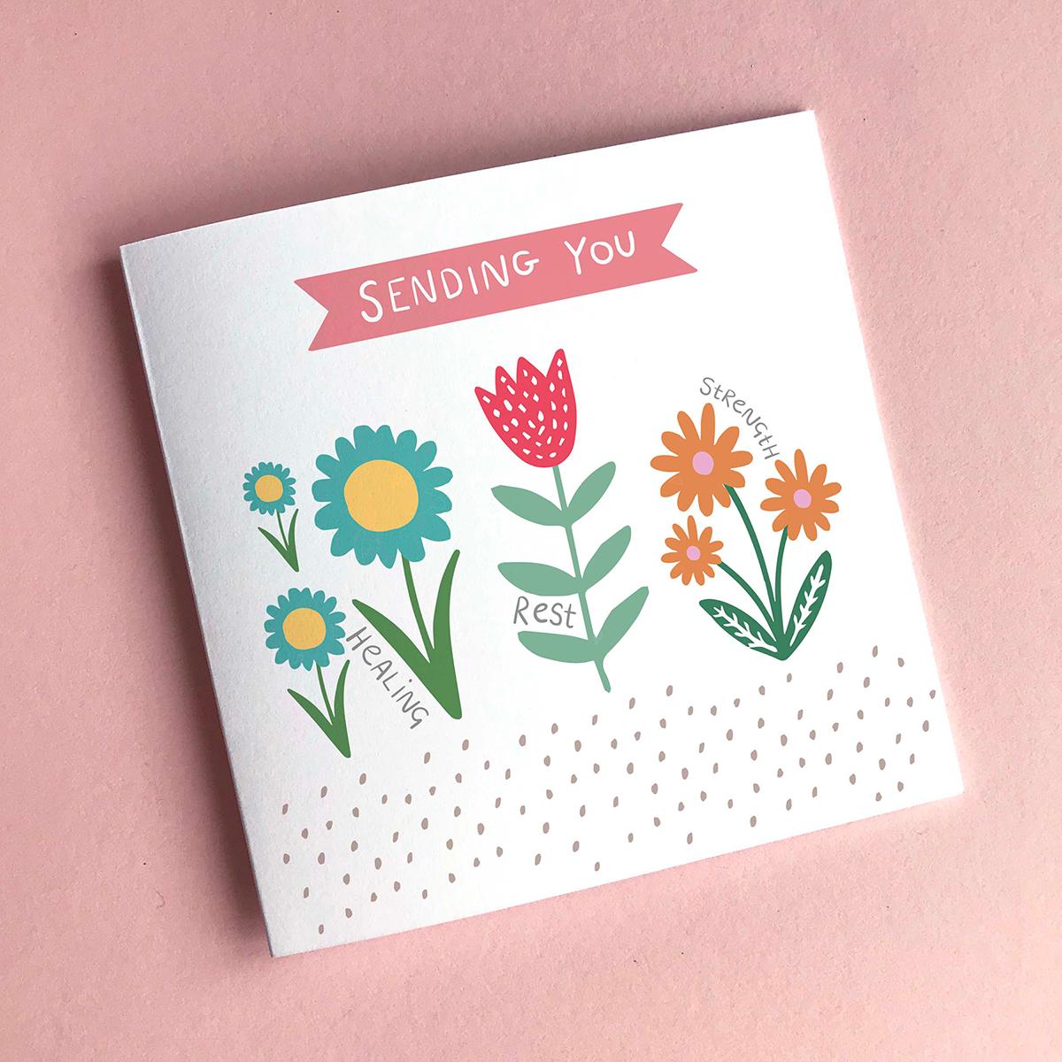 Sending You Healing, Rest and Strength Get Well Soon Card – Re-vived